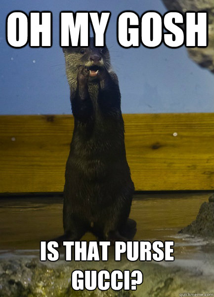 OH MY GOSH IS THAT PURSE Gucci? - Otterly Shocked - quickmeme
