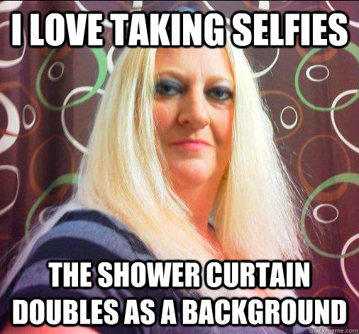 I love taking selfies The shower curtain doubles as a background - Voluptuous Scandinavian ...