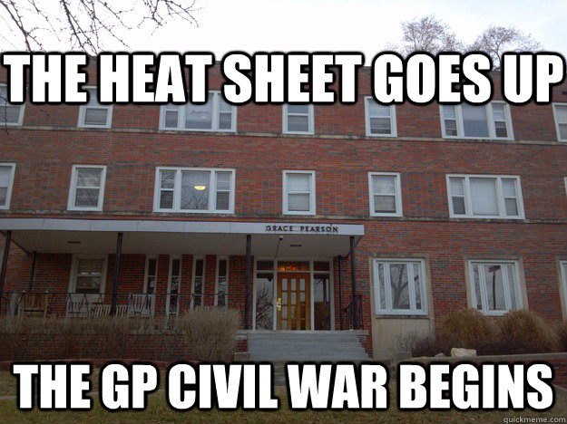 The GP Civil War begins The Heat Sheet goes up - Creepy GP - quickmeme