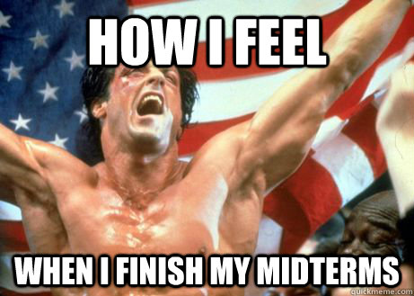 How I feel when i finish my midterms - Fuck Yea Rocky! - quickmeme