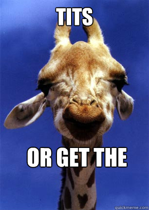 Tits or get the fuck out - Condescending Giraffes - quickmeme