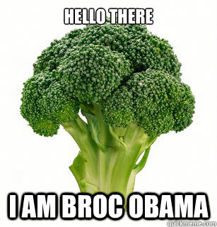 Hello there I am broc obama - vegan broccoli - quickmeme