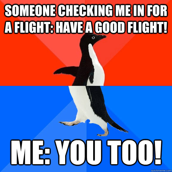 Someone Checking Me In For A Flight Have A Good Flight Me You Too someone-checking-me-in-for-a-flight-have-a-good-flight-me-you-too