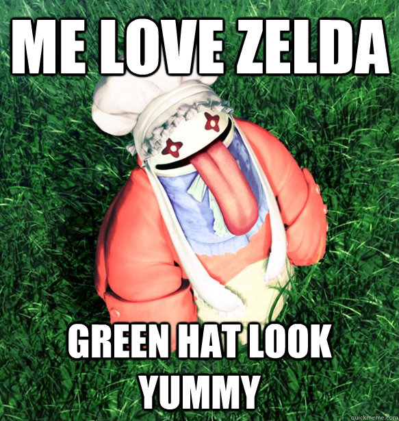 Me love Zelda Green hat look yummy - Idiot Nerd Qu - quickmeme