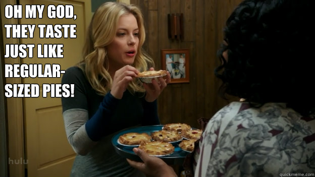 Oh my god, they taste just like regular-sized pies! - Misc - quickmeme