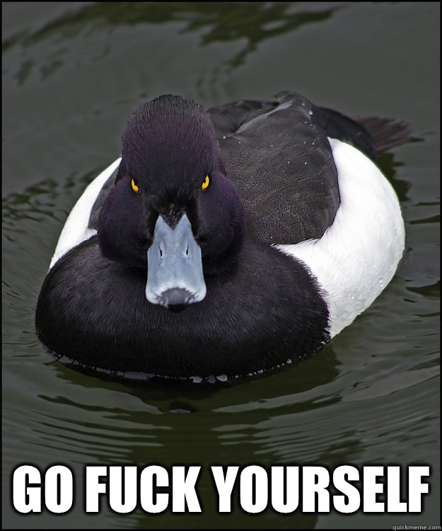 Go fuck yourself - Revenge Duck - quickmeme