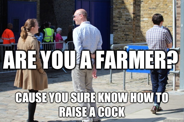 Are you a farmer? cause you sure know how to raise a cock - Misc - quickmeme