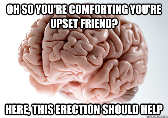 Oh so you're comforting you're upset friend? here, this erection should help - Misc - quickmeme