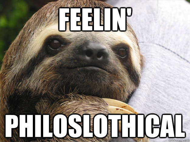 Feelin' philoslothical - Wise Sloth - quickmeme