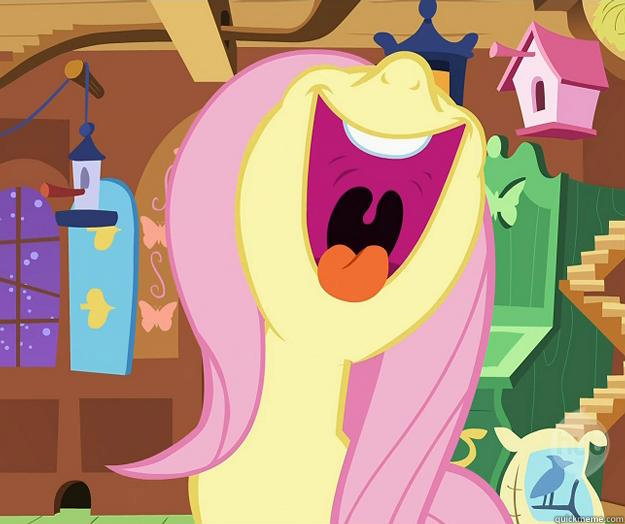 Fluttershy excited singing memes | quickmeme