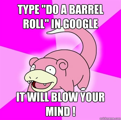 type "do a barrel roll" in google it will blow your mind ! - Misc - quickmeme