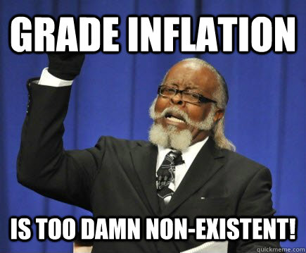 Grade Inflation Is too damn non-existent! - Too Damn High - quickmeme