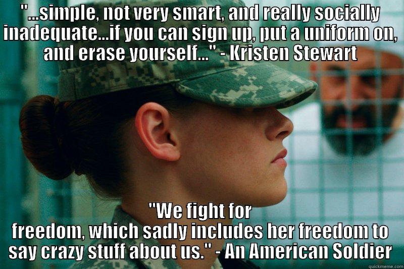 Kristen Stewart on the military - quickmeme