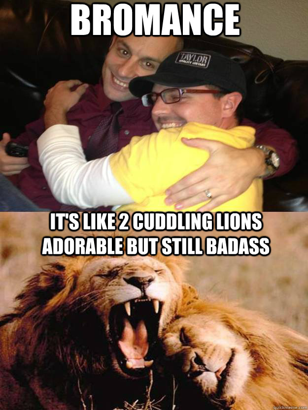 BROMANCE IT'S LIKE 2 CUDDLING LIONS ADORABLE BUT STILL BADASS - Misc - quickmeme