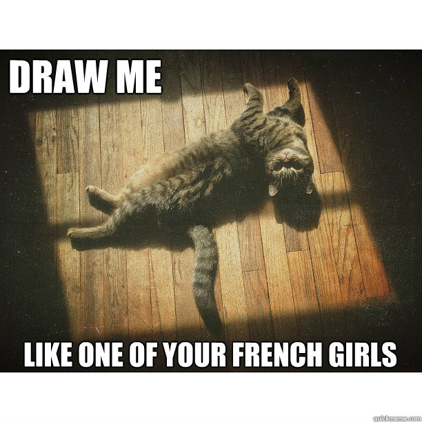 draw me like one of your french girls - sensual cat - quickmeme