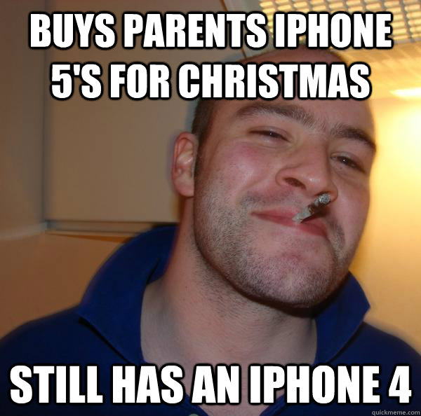buys parents iPhone 5's for Christmas Still has an iphone 4 - Misc - quickmeme