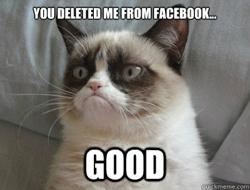 You deleted me from facebook... GOOD - facebook - quickmeme