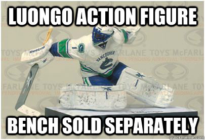 Luongo Action Figure Bench Sold Separately - LUUU MEME - quickmeme