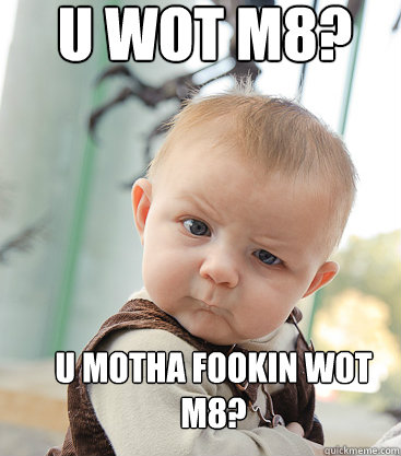 U WOT M8? U MOTHA FOOKIN WOT M8? - Misc - quickmeme
