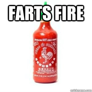farts fire - What Sriracha has done to me. - quickmeme