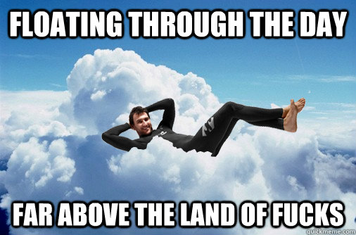 Floating through the day Far above the land of fucks - Misc - quickmeme