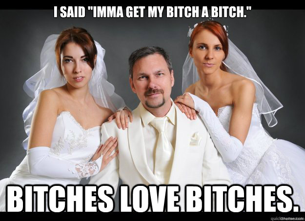I said "Imma get my bitch a bitch." Bitches love bitches. - Polyamory Paul - quickmeme