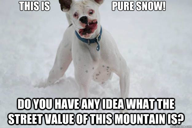 This is pure snow! Do you have any idea what the street value of this mountain is? - Misc ...