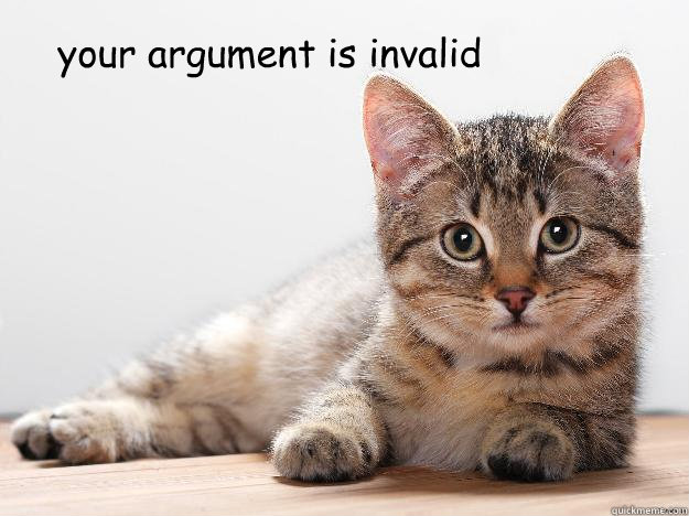 your argument is invalid - Argument kitty - quickmeme