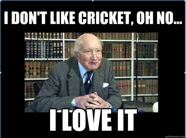 I Don't like cricket, oh no... I love it - Cricket - quickmeme
