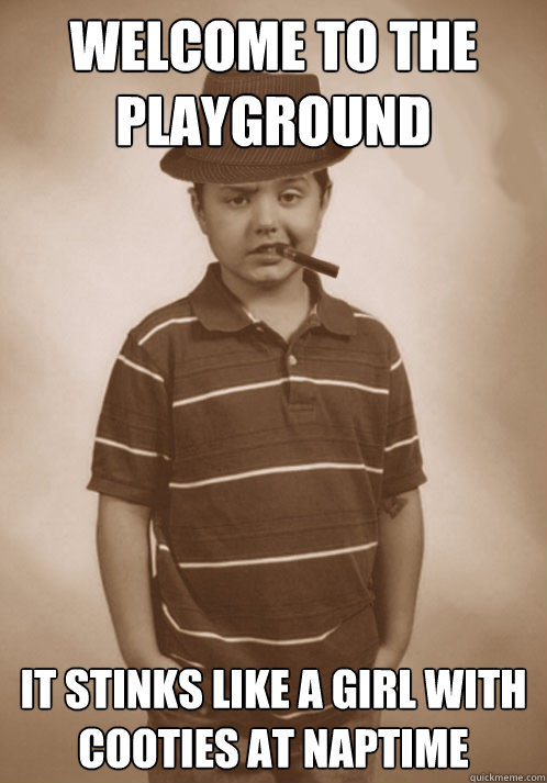 Welcome to the playground It stinks like a girl with cooties at naptime - Misc - quickmeme