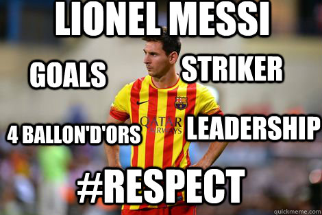 Lionel Messi #respect Goals Leadership striker 4 Ballon'd'ors - Leo Messi - quickmeme