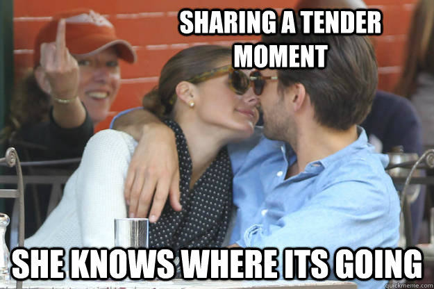 Sharing a tender moment She knows where its going - Bird Chick - quickmeme