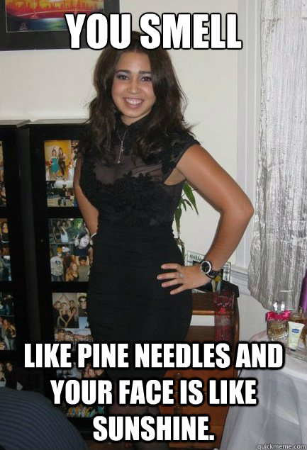 You smell like pine needles and your face is like sunshine. - Misc - quickmeme