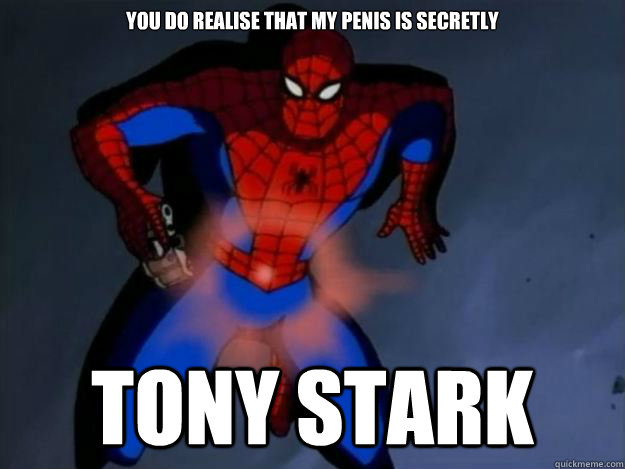 You do realise that my penis is secretly Tony Stark - Spidey iron - quickmeme