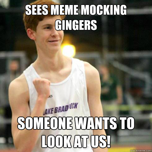 Sees meme mocking gingers Someone wants to look at us! Caption 3 goes here - Success Ginger ...