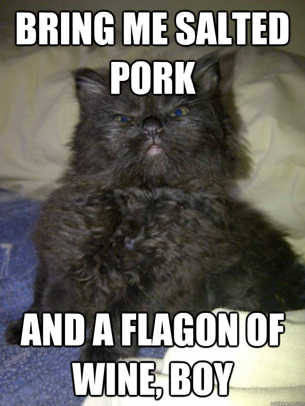 bring me salted pork and a flagon of wine, boy - Misc - quickmeme
