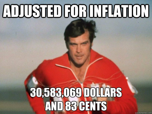Adjusted for inflation 30,583,069 dollars and 83 cents - Misc - quickmeme