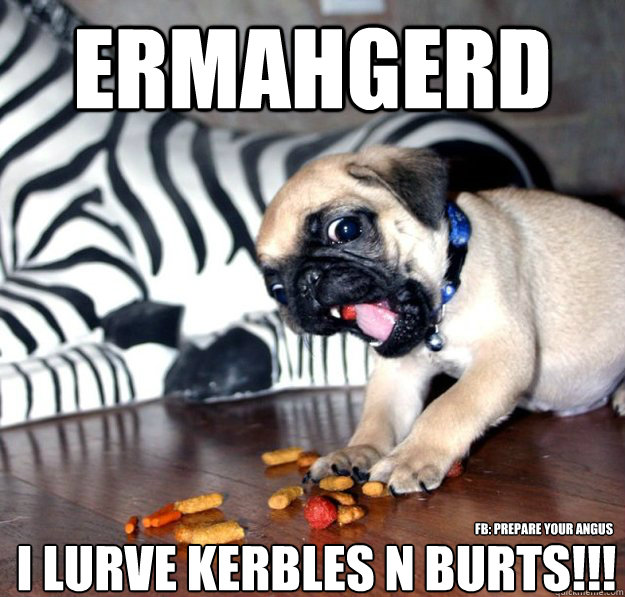 ERMAHGERD I LURVE KERBLES N BURTS!!! FB: Prepare Your Angus - Misc - quickmeme