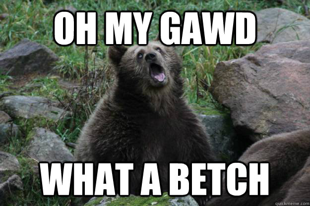 oh my gawd what a betch - oh my gawd bear - quickmeme