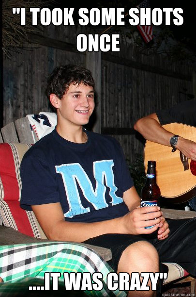 "I took some shots once ....IT WAS CRAZY" - Party Story Peter - quickmeme