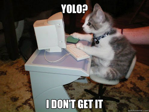 YOLO? I don't get it - Computer Cat - quickmeme