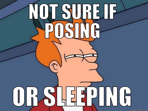 Sleeping or posing? - quickmeme