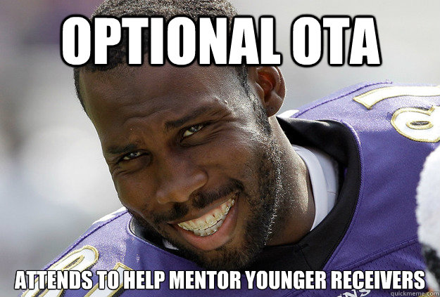 OPTIONAL OTA ATTENDS TO HELP MENTOR YOUNGER RECEIVERS - Good Guy Boldin - quickmeme