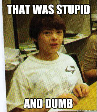 That was stupid and dumb - Misc - quickmeme