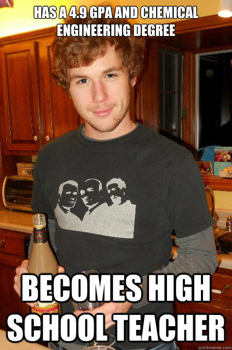 Has a 4.9 GPA and Chemical Engineering Degree Becomes High School teacher - Scumbag Jordan ...