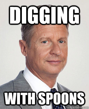 digging with spoons - Angry Gary Johnson - quickmeme