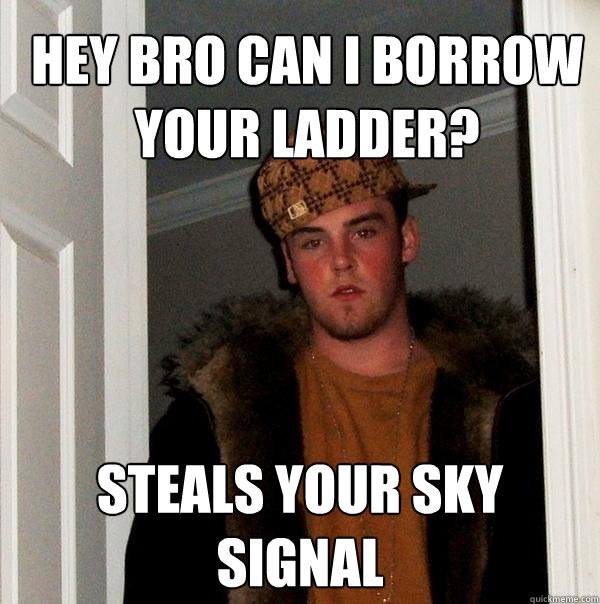 Hey Bro Can I Borrow Your Ladder Steals Your Sky Signal Scumbag
