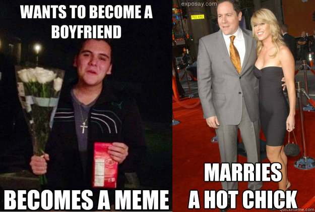 Marries a hot chick - Friendzone Johnny Favreau - quickmeme