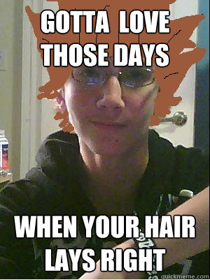 Gotta Love those days when your hair lays right - David the douche - quickmeme