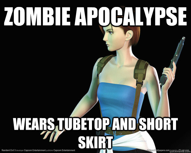 zombie apocalypse wears tubetop and short skirt - Misc - quickmeme